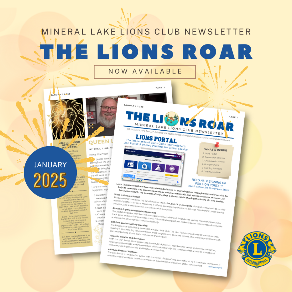 Newsletter - Mineral Lake Lions